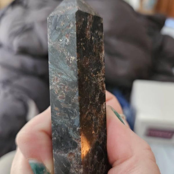 Natural Arfvedsonite Stone Tower - Black Single Point Crystal Tower ...