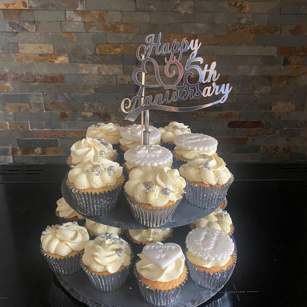 Happy 50th Anniversary Gold Cake Topper - Etsy