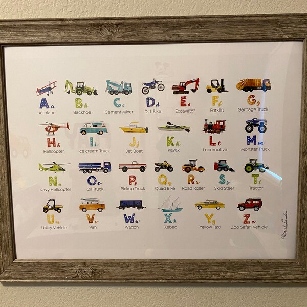 Alphabet Print, Printable Alphabet Transportation, Horizontal, ABC ...