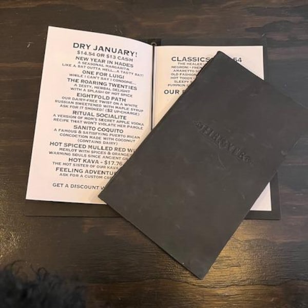 Leather Menu Holder, Personalised Menu Cover, Restaurant Logo Menu ...