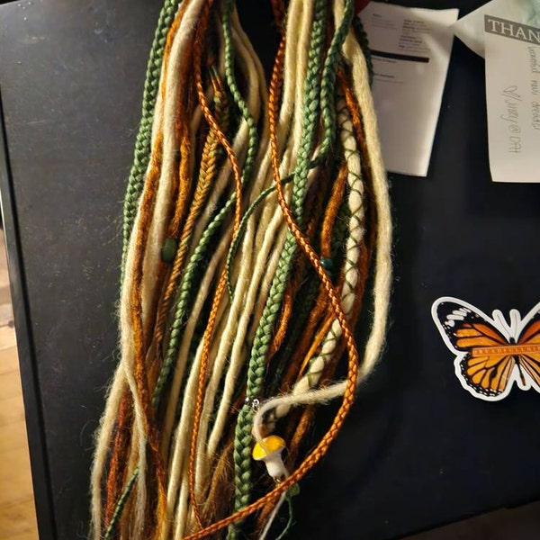 Boho-chic Handmade Green Tribal Dreadlock Hair Ring Barette Unique Dreadcuff - Etsy