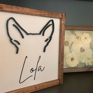 Custom Dog Ear Outline Sign Unique Pet Lover Gift Pet Ear Silhouette ...