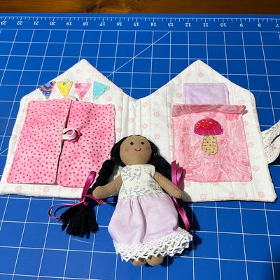 Dollhouse Sewing Pattern & Tutorial DIY Soft Textile Small Dollhouse ...