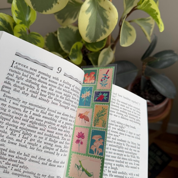 Vintage Nature Stamp Bookmark Flower Fall Garden Butterfly Travel ...