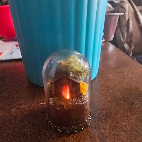 Tiny Glass Diorama / Mini House Diorama / Micro Diorama / Fairy Garden ...