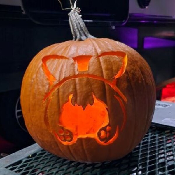 Printable Pumpkin Carving Pattern: Corgi - Etsy