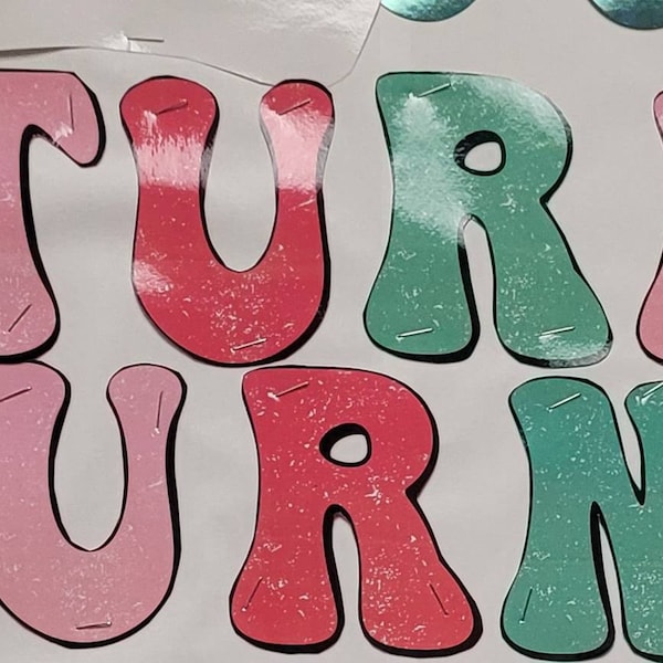 Grunge Groovy Alphabet PNG, Teacher Color Palette, Retro Letters PNG ...