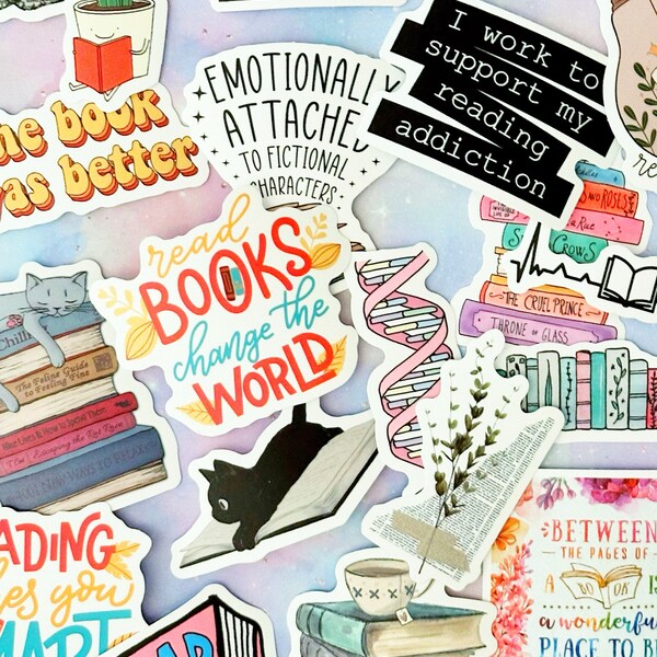10-100 PCS Book Stickers, Inspirational Reading Water Bottle Stickers ...