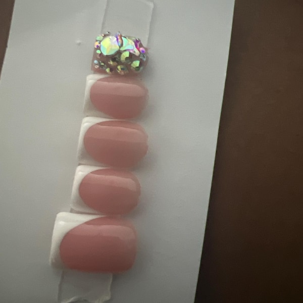 Custom French Initial Press on Nails Initial Press on Nails French Tip ...
