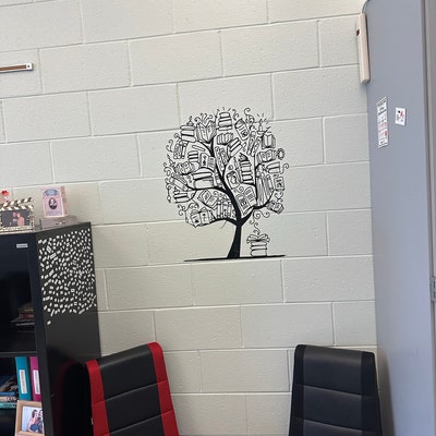 Tree With Books Wall Decal Library Vinyl Sticker Education Home Art ...