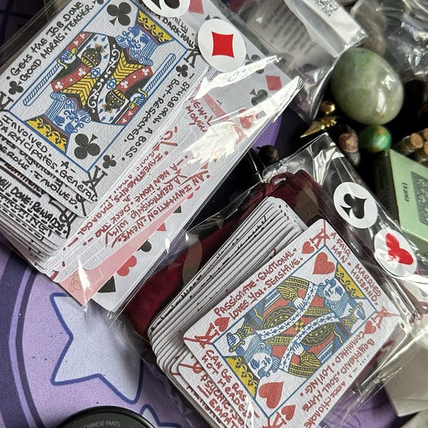 Cartomancy Learner Deck Handprinted & Cartomancy Method Booklet - Etsy