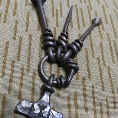 Viking Style Hand Forged Pipe Tool Set, Customizable With Thor's Hammer ...