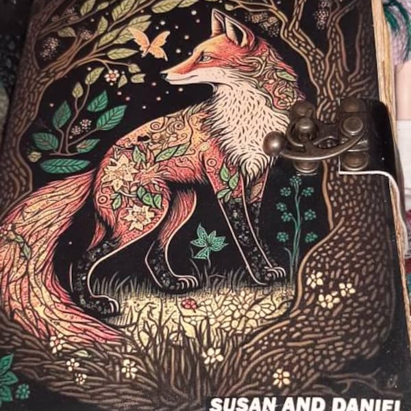 400 Page Large Fox Vintage Handmade Leather Journal, Grimoire Fat ...