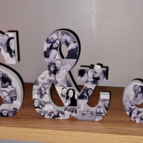 Personalised Photo Initials, Personalised Handmade Wooden Letters (15cm ...