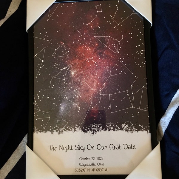 Custom Star Map - Unique Romantic Gift for Him or Her - Personalized ...