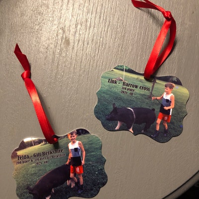 Personalized Show Pig Christmas Ornament, Show Swine Gift, Show Pig ...