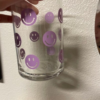 Sage Green Smiley Face Iced Coffee Glass Cup - Etsy