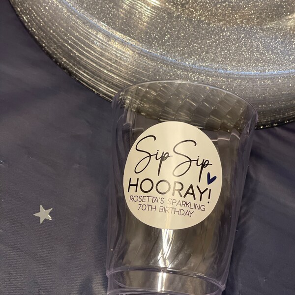 Custom Cup Stickers for Modern Wedding - Engagement Party Favor Labels ...