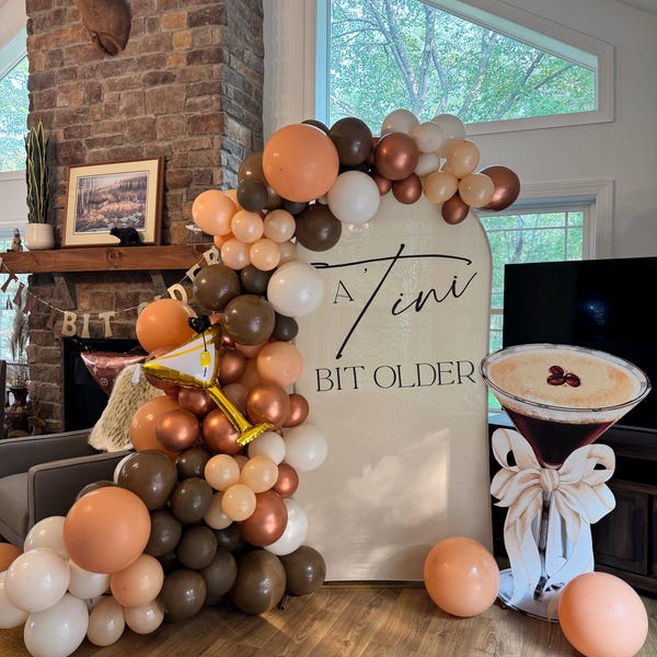 A Tini Bit Older Decal - A Tini Bit Older Party Backdrop - Espresso ...