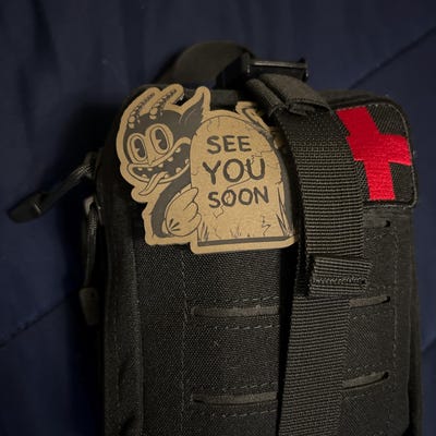 Doomer Wojack Meme Morale Patch, Perfect for Tactical Hat, Range Bag, Hook and Loop Backing ...