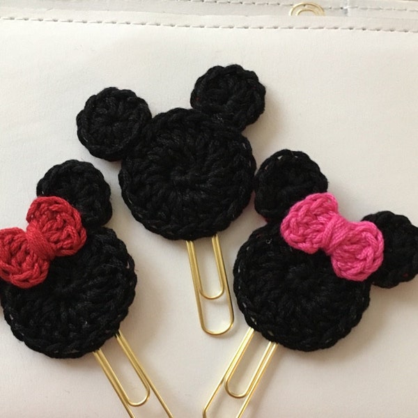 Paper Clip Bookmarks With Hand Crochet Details/teacher Gift/planner ...