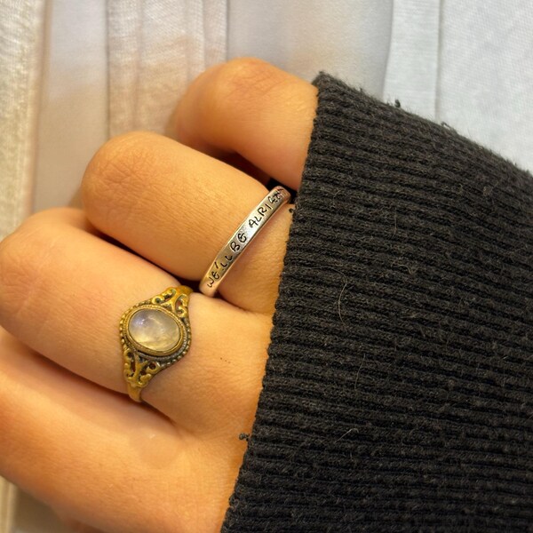 Custom Two Finger Name Ring, Nameplate Ring, 3D Name Finger Ring ...