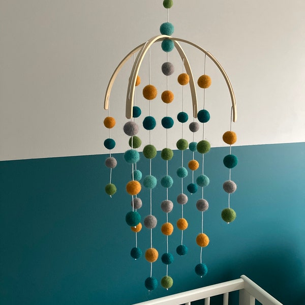 Custom Order Felt Ball Mobile / Choose Your Own Colours Mobile - Etsy
