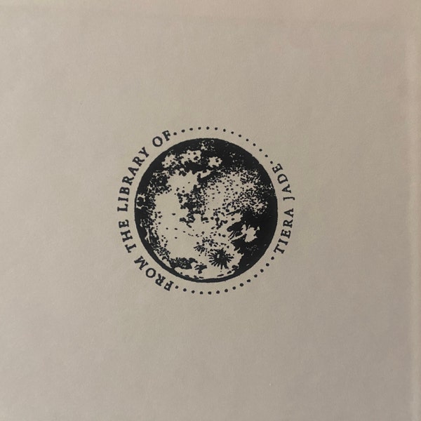 Full Moon Book Stamp | Library Stamp Personalized | Rubber Stamp or ...