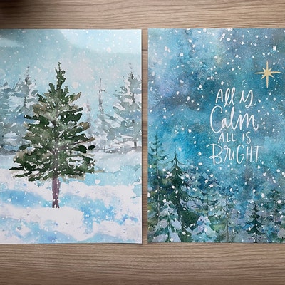 All is Calm All is Bright Printable Wall Art Christmas Print Silent ...