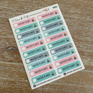 Water Plants Checklist Planner Stickers, Water Plants Stickers, Erin ...