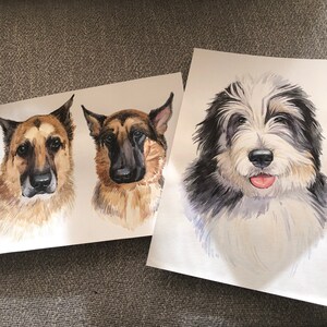 Hand painted Custom Watercolor Dog Portrait from Photo Custom | Etsy