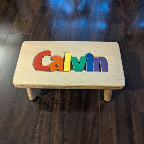 Personalized Wooden Puzzle Step Stool - Etsy