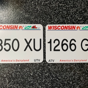 Wisconsin ATV / UTV State Engraved License Plates Ships Today 2024 ...