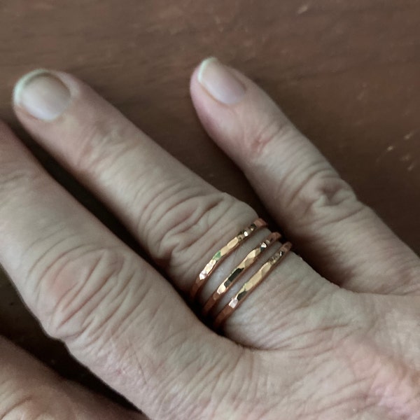 Ring Forged and Hammered Copper Wire Wrapped Rustic Minimalist Men or ...