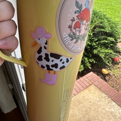 Pink Cowgirl Duck Sticker - Etsy