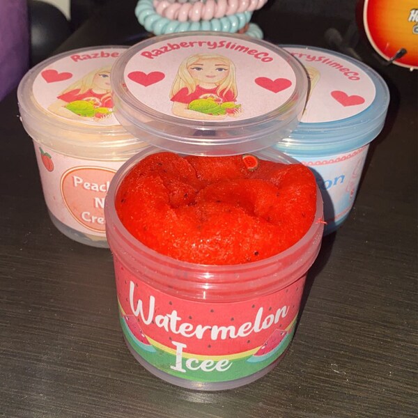 Watermelon Icee Slime: Scented Sensory Dough, Kids ASMR Gift - Etsy