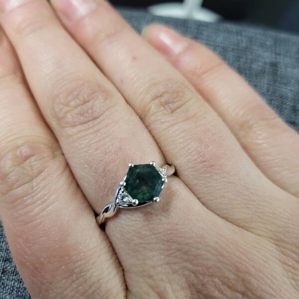 Solitaire Ring 18K Solid Gold Ring Oval Cut Gemstone Ring for Women ...