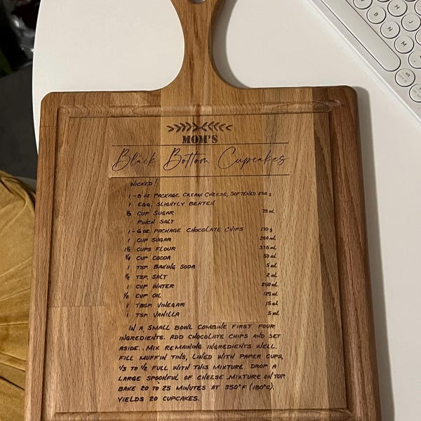 Christmas Gift, Recipe Cutting Board, Handwritten Recipe Cutting Board ...