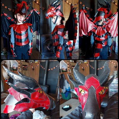 PDF Pattern Leather Dragon Mask - Etsy