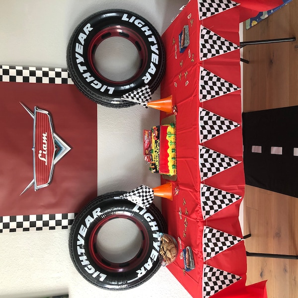 CARS Inspired Personalized Birthday Backdrop - Birthday Party ...