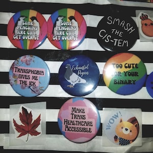 Trans Rights Charli XCX Brat Girl Summer Girly Apple Mean Girls 365 Y2K Black and Green 32mm ...