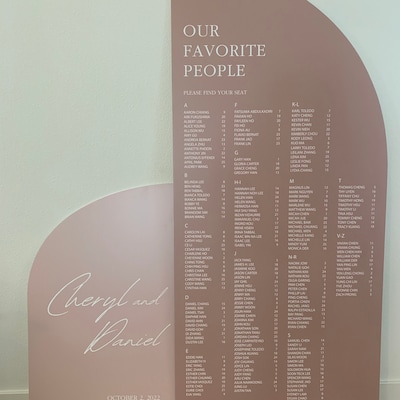 Large Arch Seating Chart Welcome Sign Template SVG Boho Wedding Chiara ...