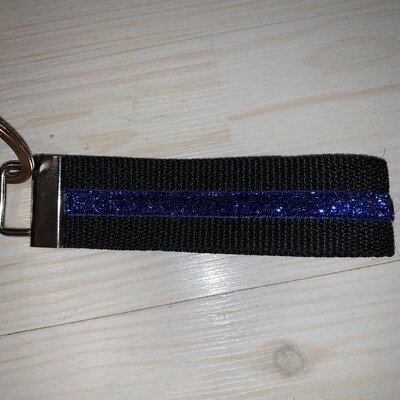 Back the Blue/thin Blue Line Glitzy Key Fob,police Officers/first ...