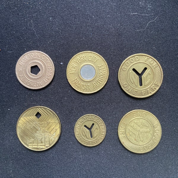 Complete Set of 6 NYC Subway Tokens NYCTA MTA New York City Transit ...