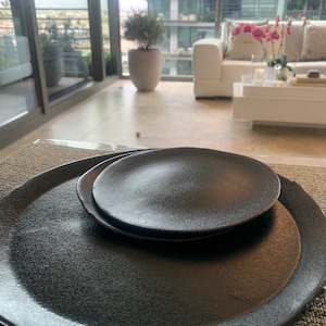 Ceramic Dinnerware Set for 2 Main Course Plates White Modern | Etsy