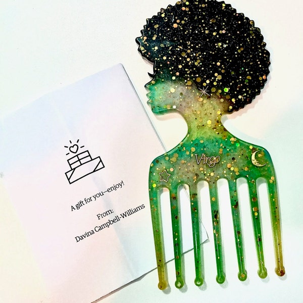 Custom Rainbow Hair Pick - Hair Tools - Gifts for Her - Handmade Hair ...