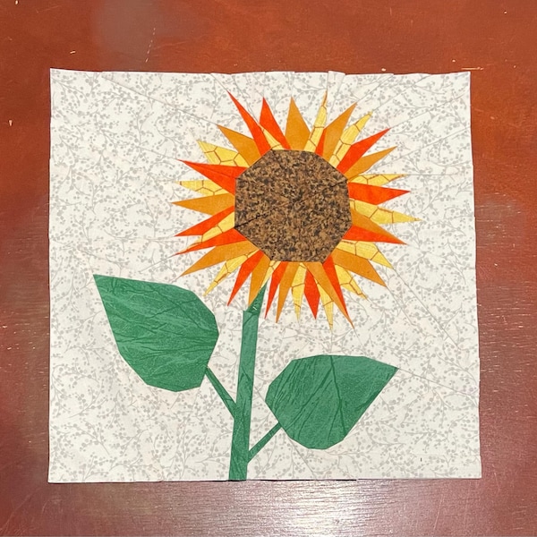 Sunflower, Foundation Paper Piecing Pattern (FPP), Quilt Block, PDF ...