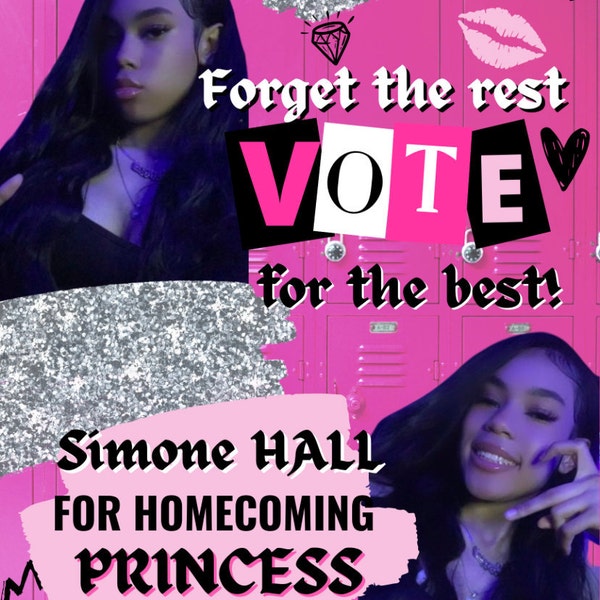 Homecoming Queen Poster Sign, Class Campaign, Class President, High ...