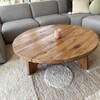 Rustic Thick Round Side Table, Rustic Oak End Table Round, Farmhouse ...
