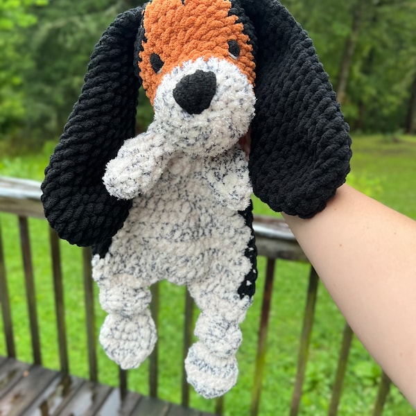 Hunley Hound + Teacup Pup Knotted Lovey — Crochet Dog PATTERN - Etsy